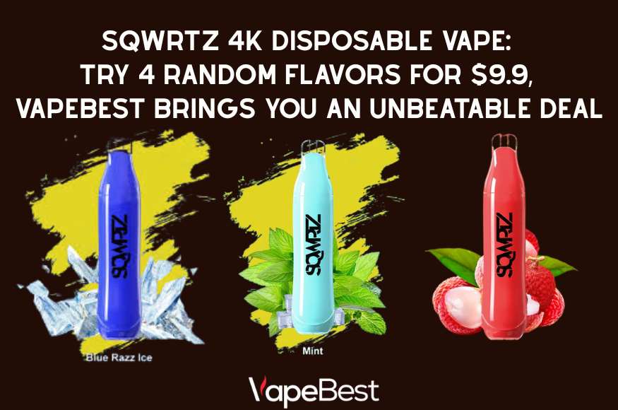 SQWRTZ 4K Disposable Vape: Try 4 Random Flavors for $9.9, VapeBest Bri